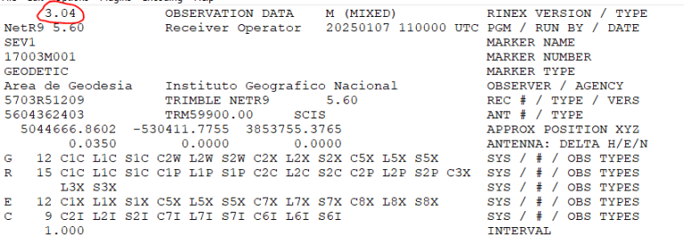 Using RINEX 3 as Base Corrections for RESEPI