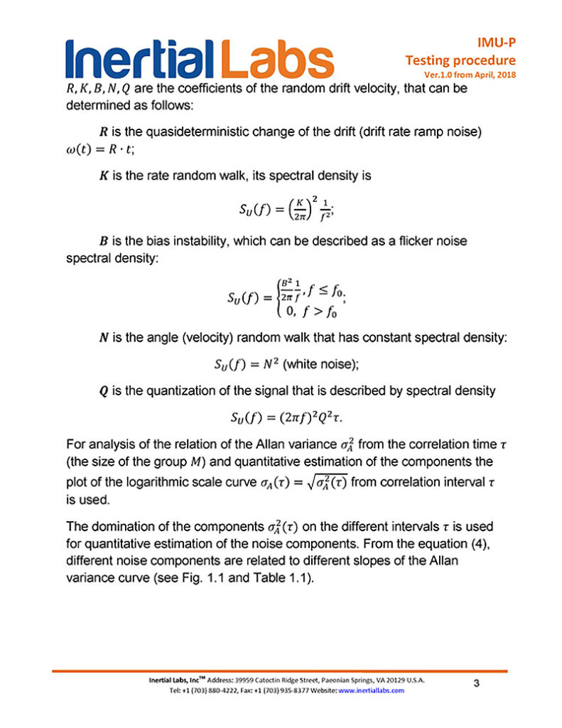 IMU-P Characteristic Determination Method Used for ARW, VRW and Bias ...