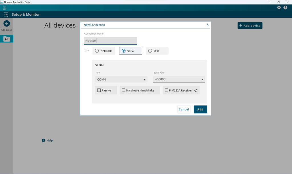 Firmware update of the NovAtel receiver