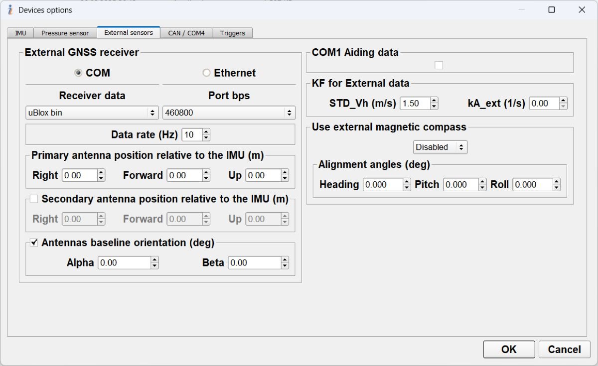AHRS-II-P use with external GNSS receiver